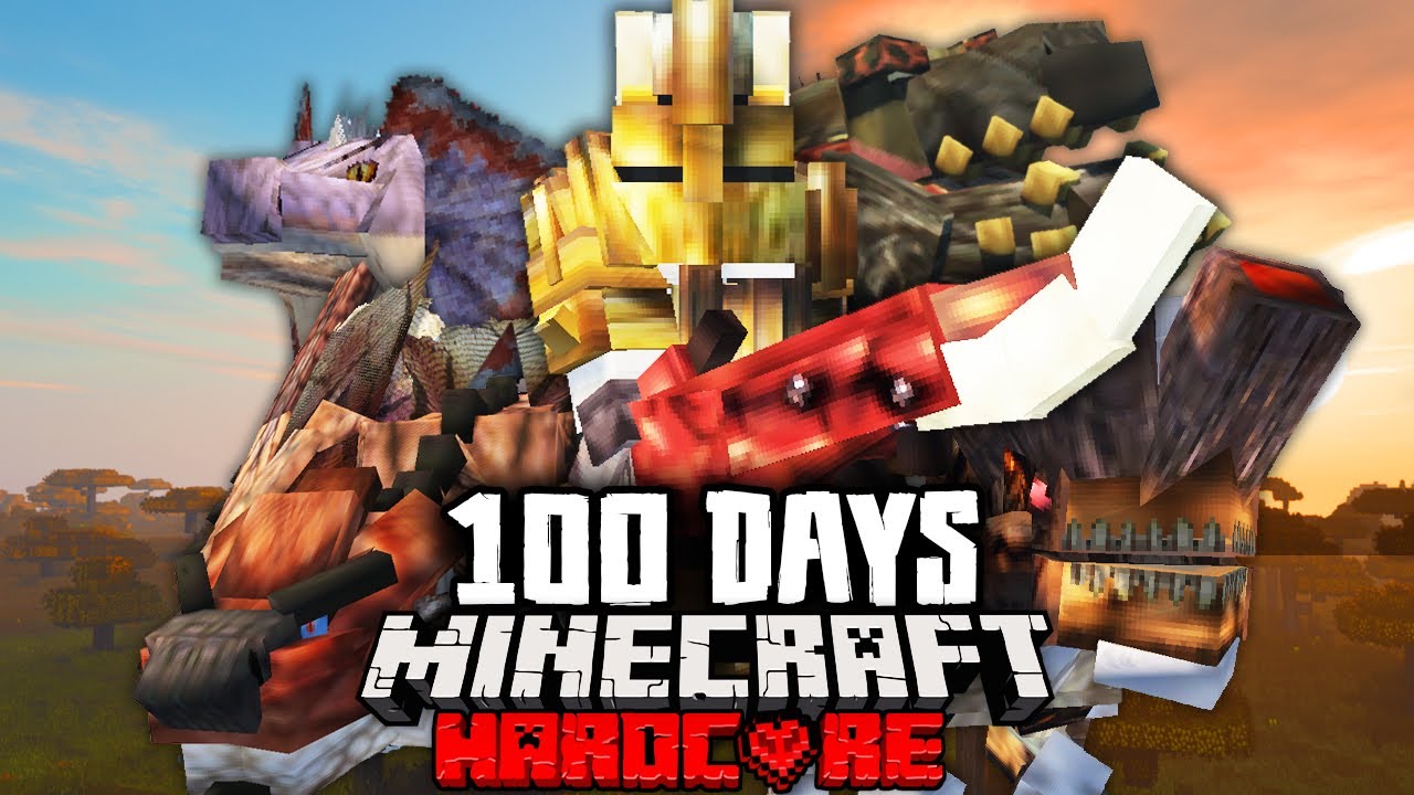 I Survived 100 Days in Monster Hunter in Hardcore Minecraft - YouTube