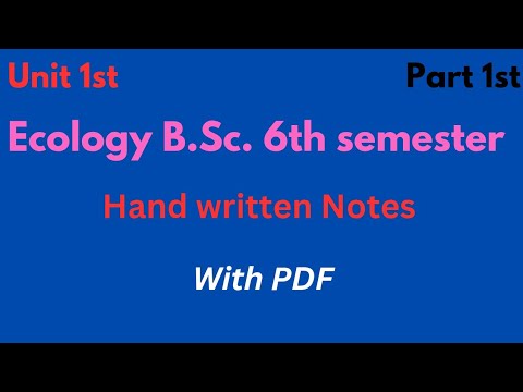 Ecology Hand written notes | BSc 6th semester Ecology | Ecology - YouTube