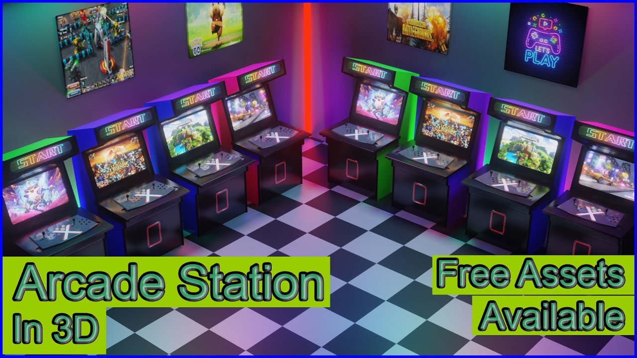 Arcade Station Cinematic Shots | Created using Blender 3D | - YouTube