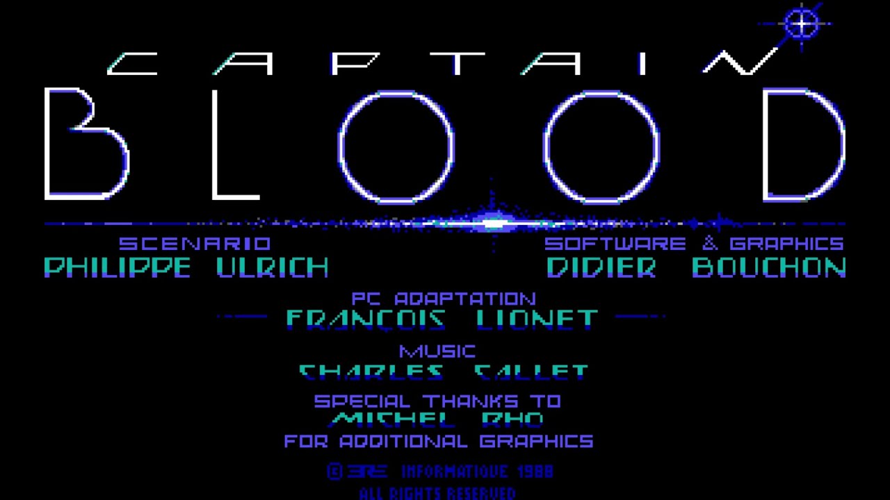 Captain Blood (PC) – Écran-titre (EGA, haut-parleur interne) – 1080p ...