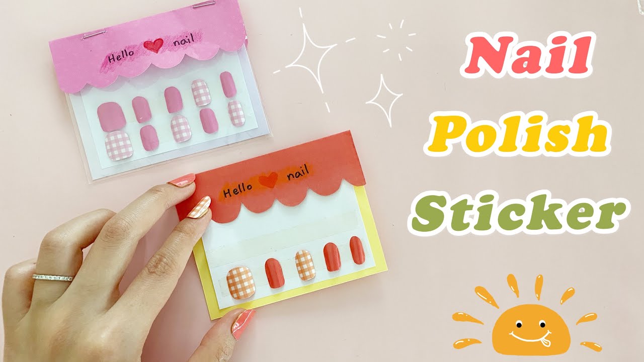 Diy Nail Stickers with paper / Diy Paper Nail polish stickers / 네일 스티커 ...