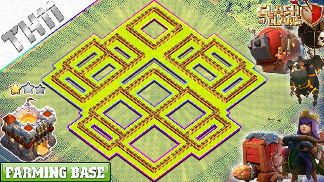 New TH11 Base 2018 | Town Hall 11 Farming/Trophy Defense Base – Clash ...