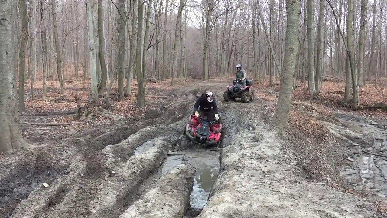 Funny ATV mud hole Fail - YouTube
