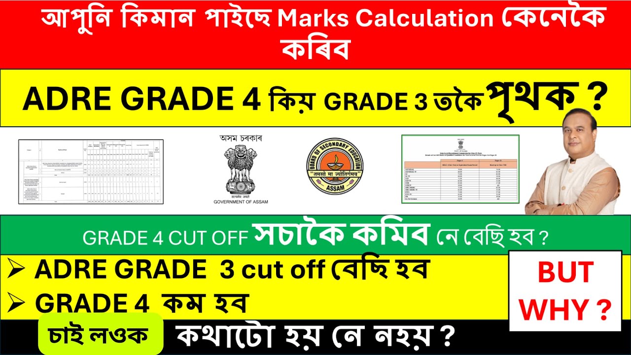 GRADE 4 CUT OFF সচাকৈ কমিব নে বেছি হব ? ADRE GRADE 4 কিয় GRADE 3 ...
