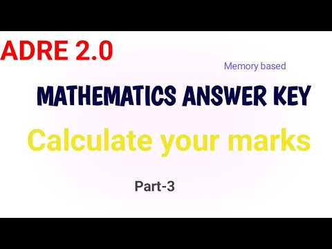 Mathematics answer key of ADRE,Adre exam answer key - YouTube