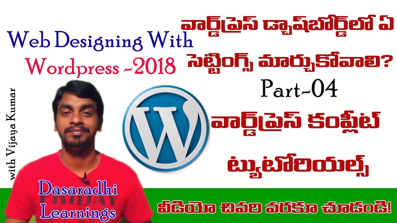Wordpress Telugu Tutorials | What are the Settings should be Change in ...