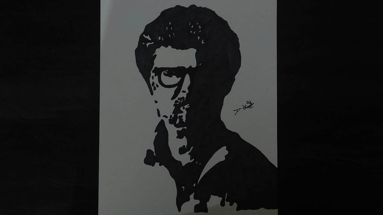 "JAILER" Stencil artwork || How to draw Rajini from Jailer || Easy ...