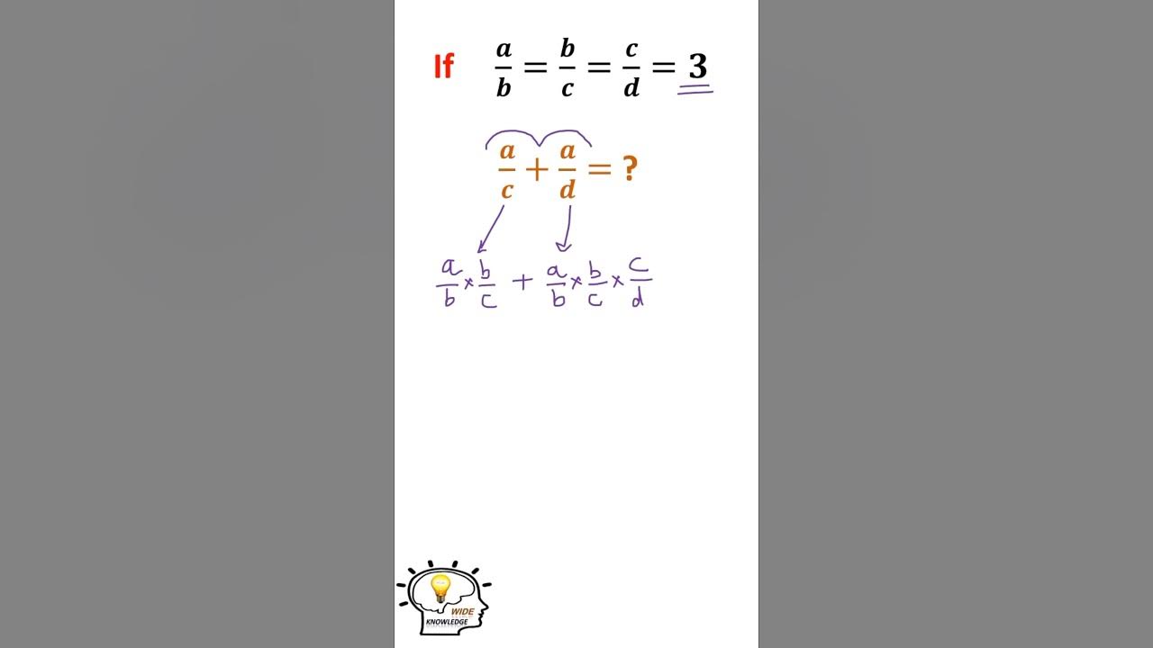 Working with mathematical Ratios | Nice Algebra Problem solving ...
