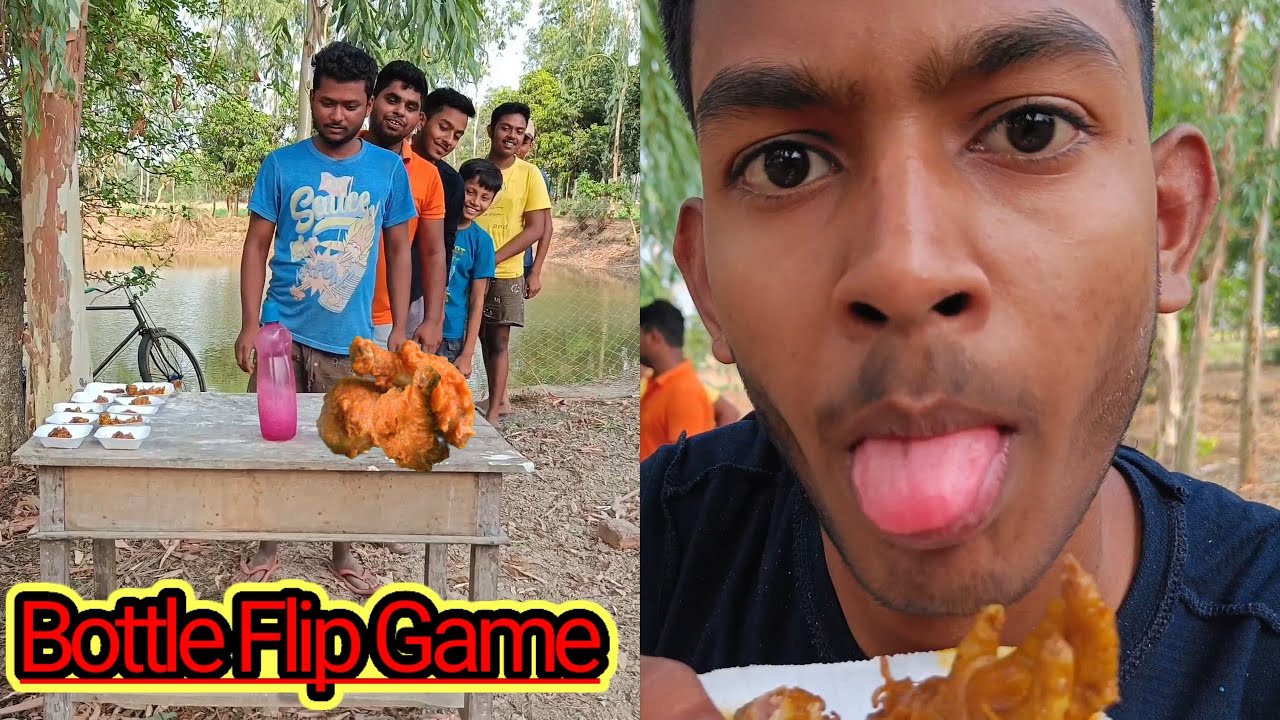 Bottle flip chicken challenge|| Bottle game Funny with friend - YouTube