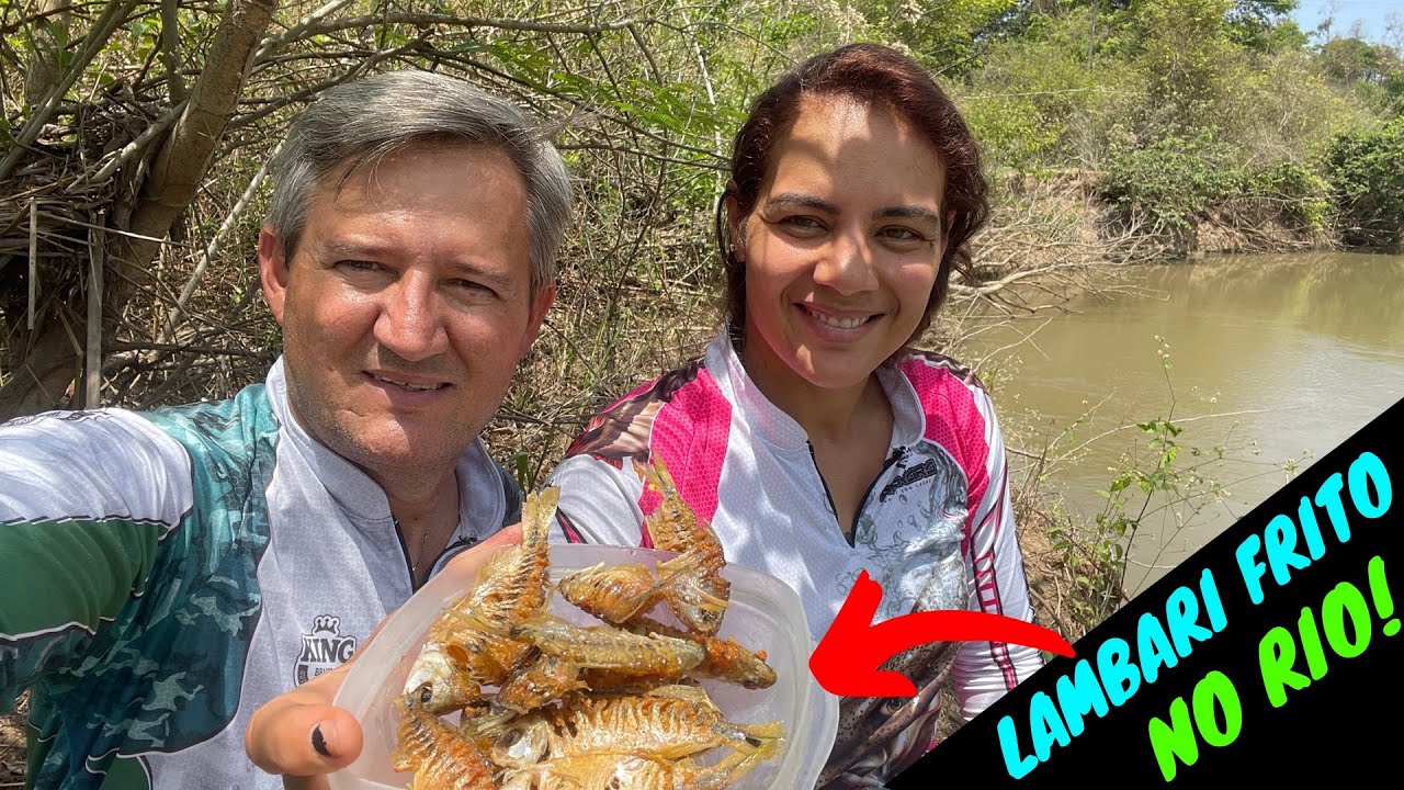 PESCAMOS LAMBARI (PIABA) E FRITAMOS OS PEIXES NA BEIRA DO RIO! PESCARIA ...