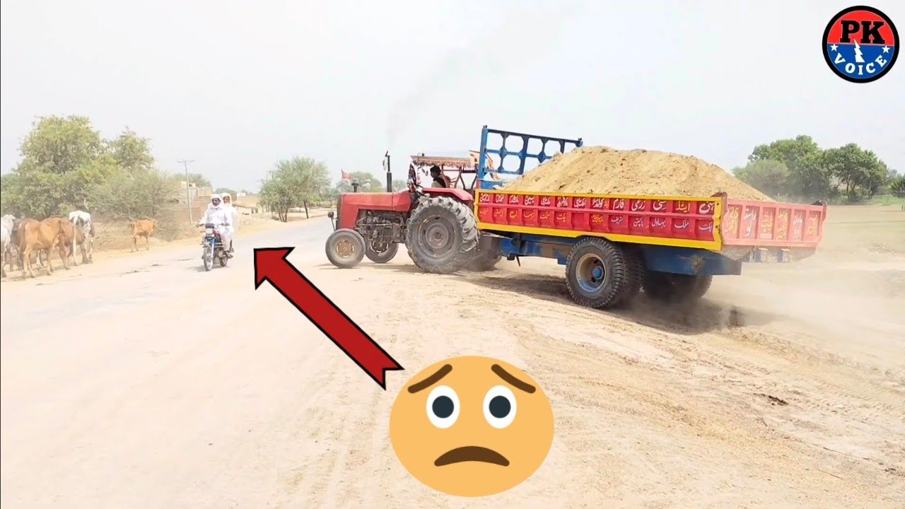 Dangerous Tractor Stunt ! Tractor Fail overload trolley - YouTube
