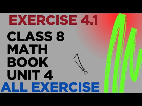 4.1_Class 8 math book unit 4// All Exercise// English Medium// class 8 ...