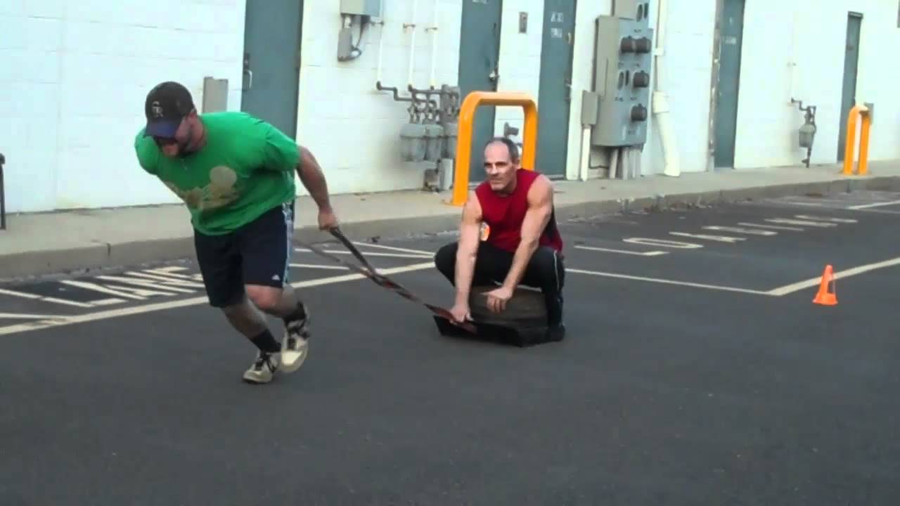 Sled - Heavy Forward Drags - YouTube