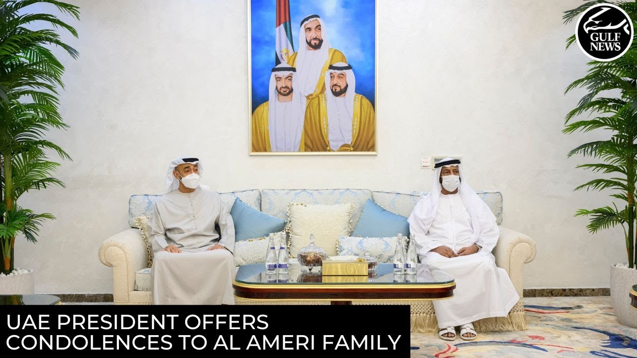 UAE President visits mourning majlis of Rakkad bin Salem Al Ameri - YouTube