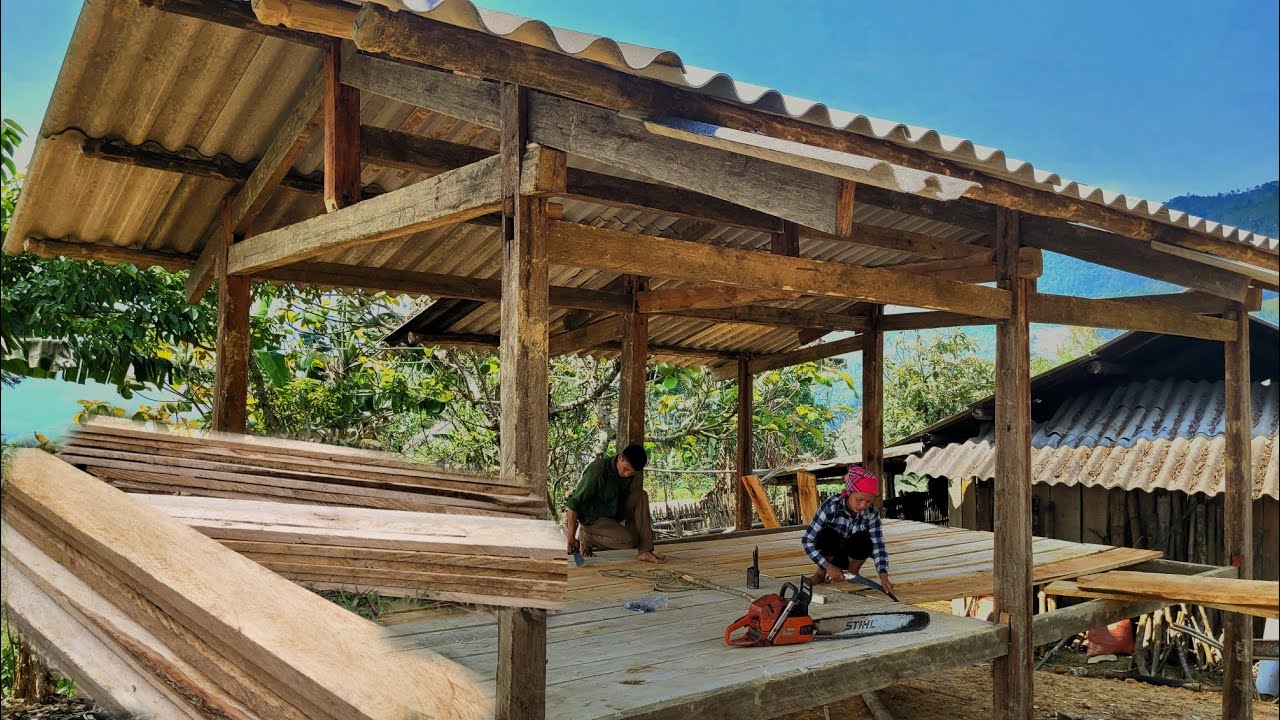Floor finishing, New house construction process, Campsite construction ...