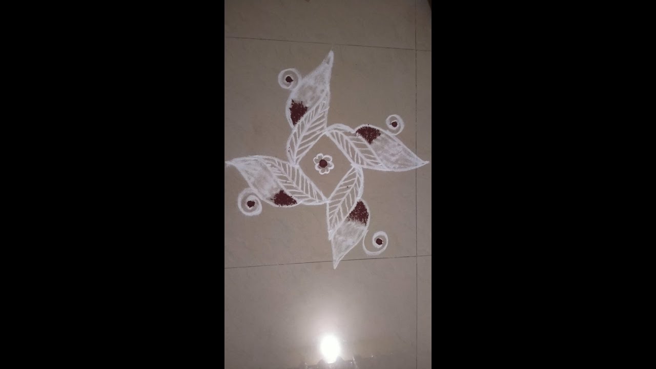 5x1 mango leaf Rangoli design | simple Rangoli kolam - YouTube