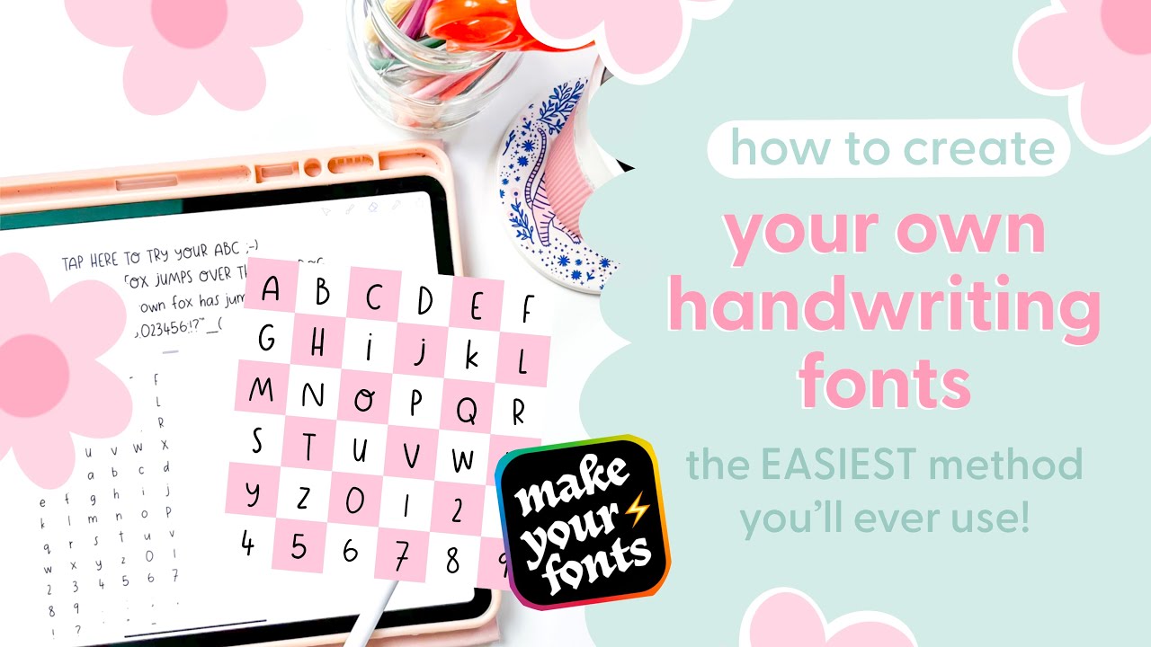 The EASIEST method for making your own handwriting fonts | Draw With Me ...