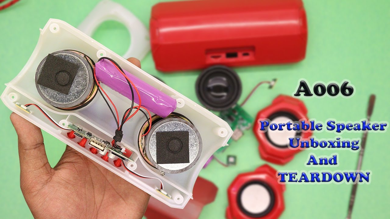 Portable A006 Bluetooth Speaker short Unboxing | And Full Teardown ...