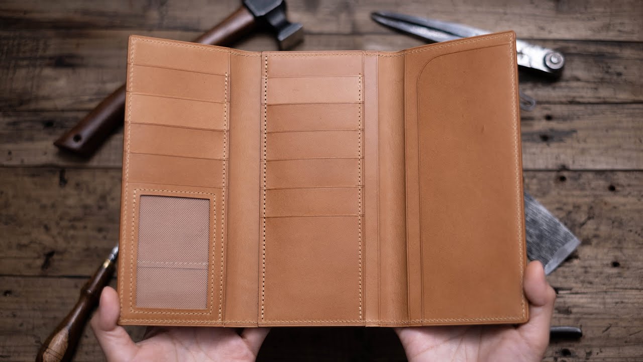 Making a Trifold Long Wallet - YouTube