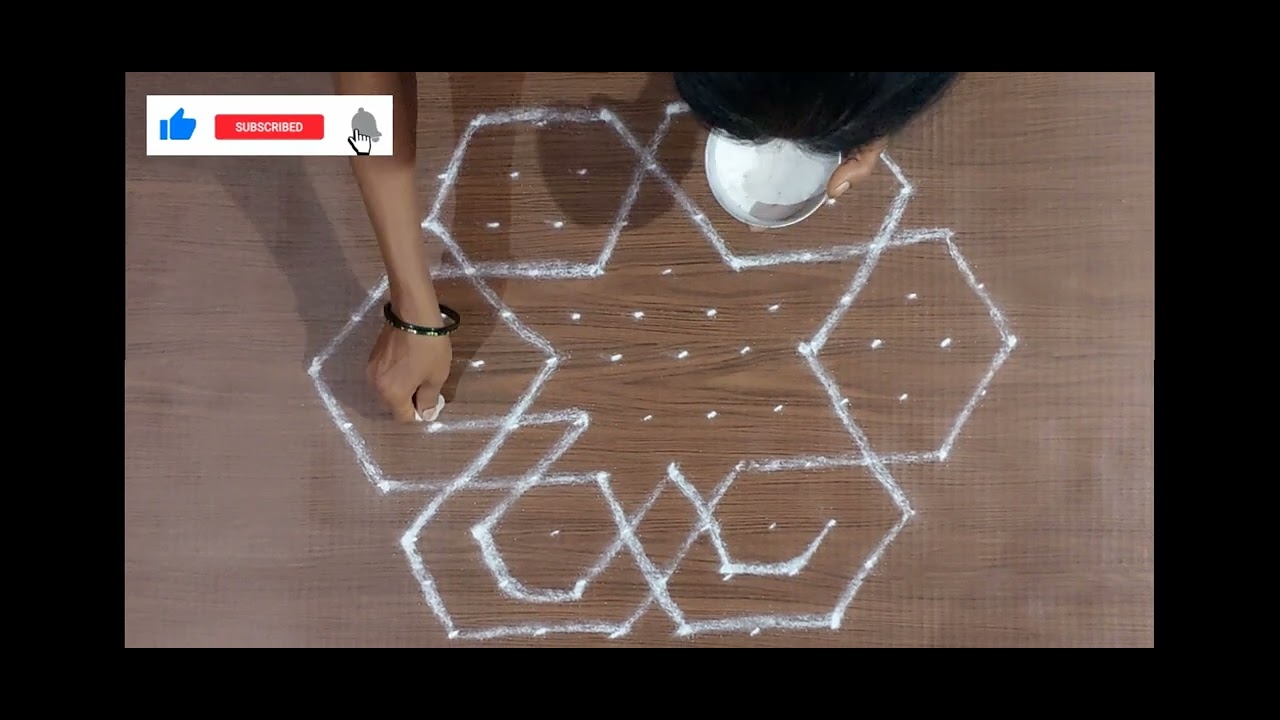 Varada rangoli design on Tuesday and Friday | 11-6 dots rangoli ...