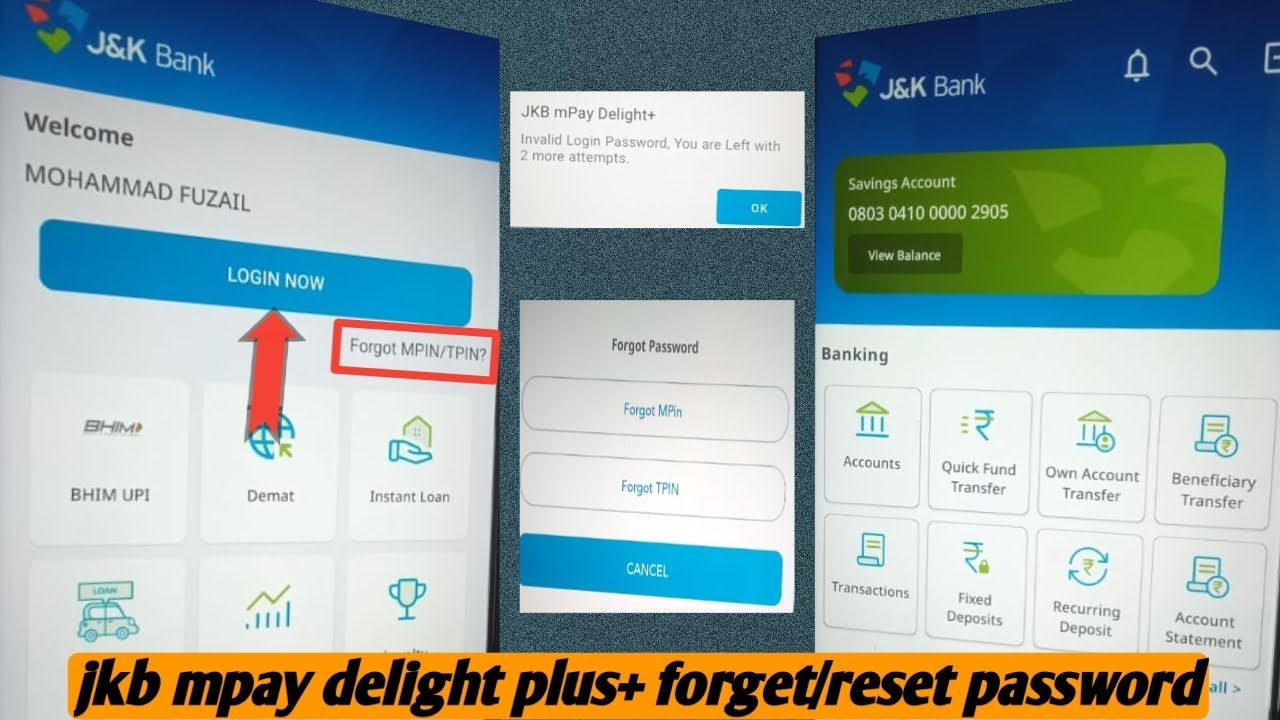 jk Bank mpay delight plus forget/reset password | new mpay delight ...