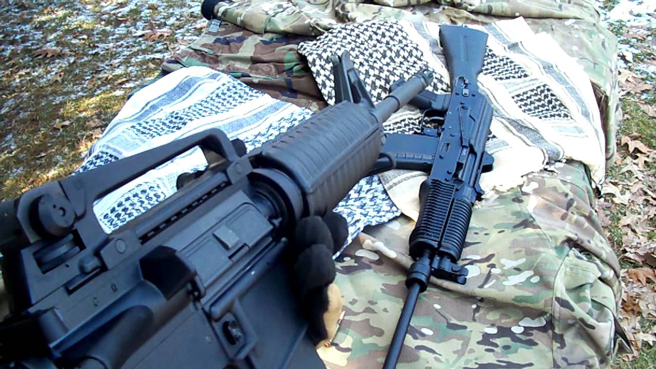 AR-15 (M4) VS AKS-74U (Krinkov) - YouTube