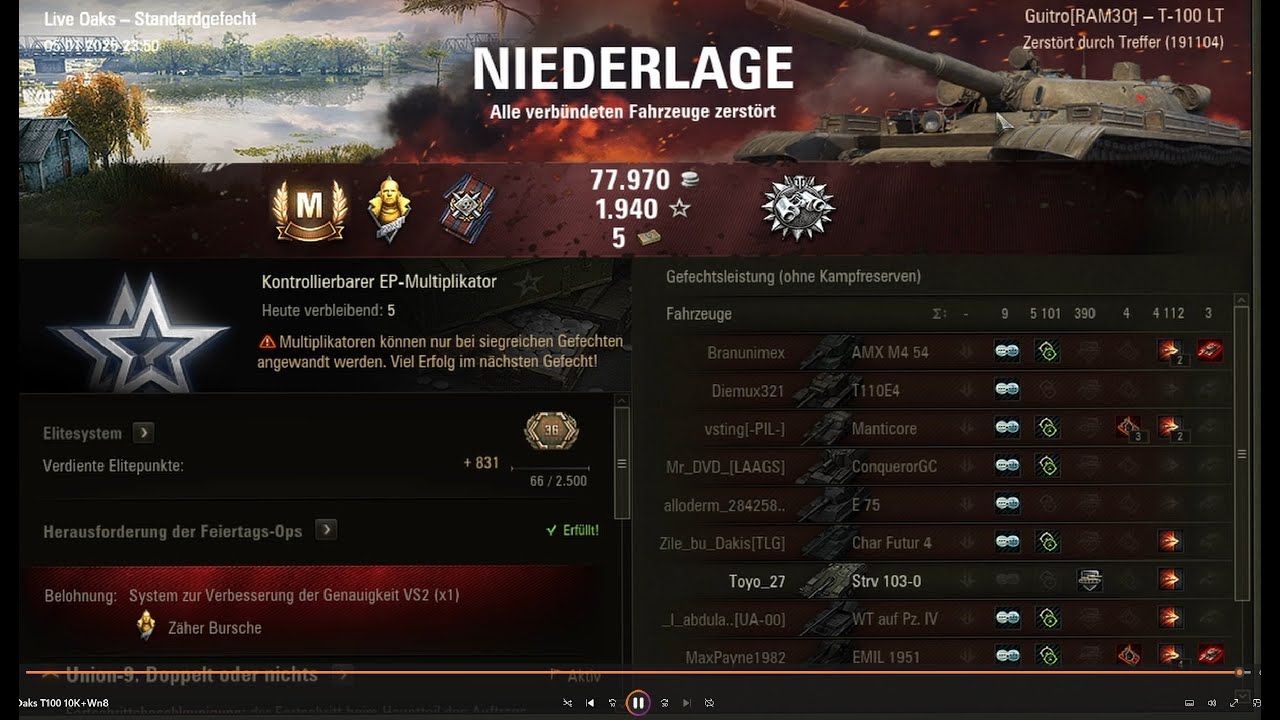 World of Tanks - Live Oaks, T100Lt - 10K+ Wn8 (without comment) - YouTube