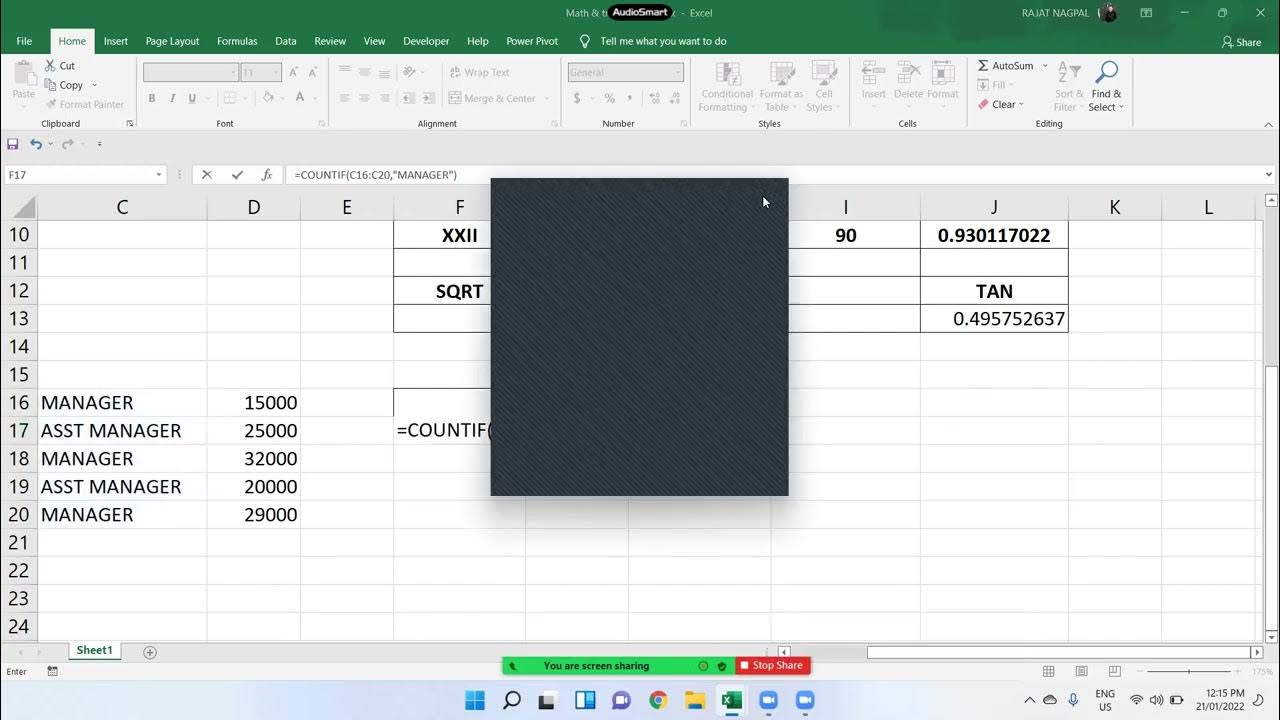 COUNTIF, SUMIF & AVERAGEIF Functions in Excel - YouTube