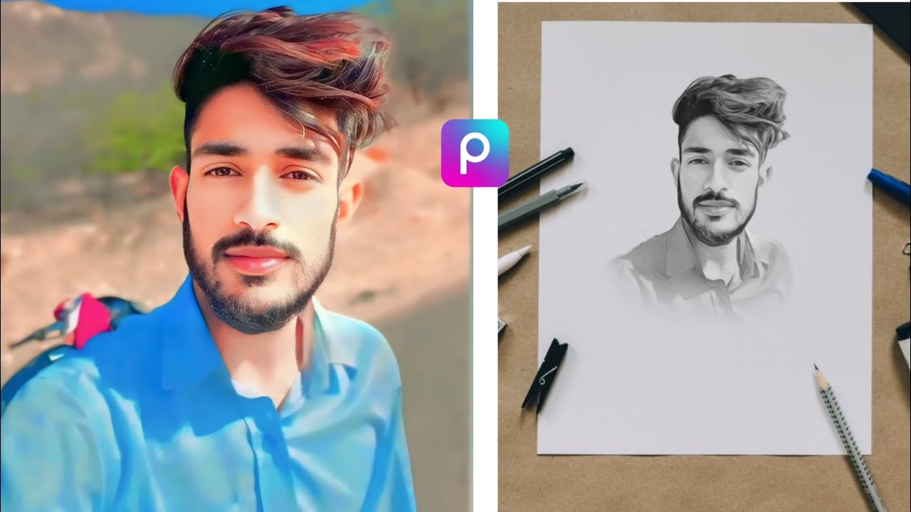 PicsArt Pencil Sketch Effect Photo Editing Tutorial 2024 Fan Made ...