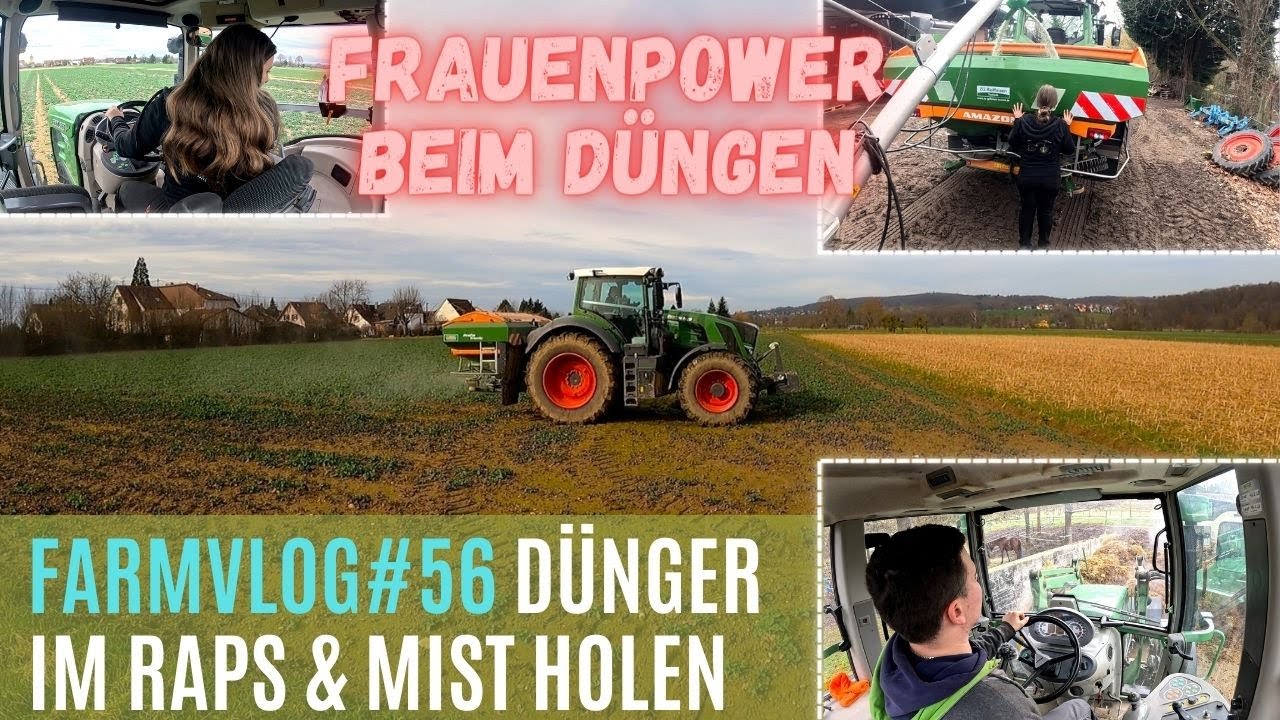 FarmVlog#56 FRAUENPOWER beim Düngerstreuen/Mist holen mit SOUND - YouTube