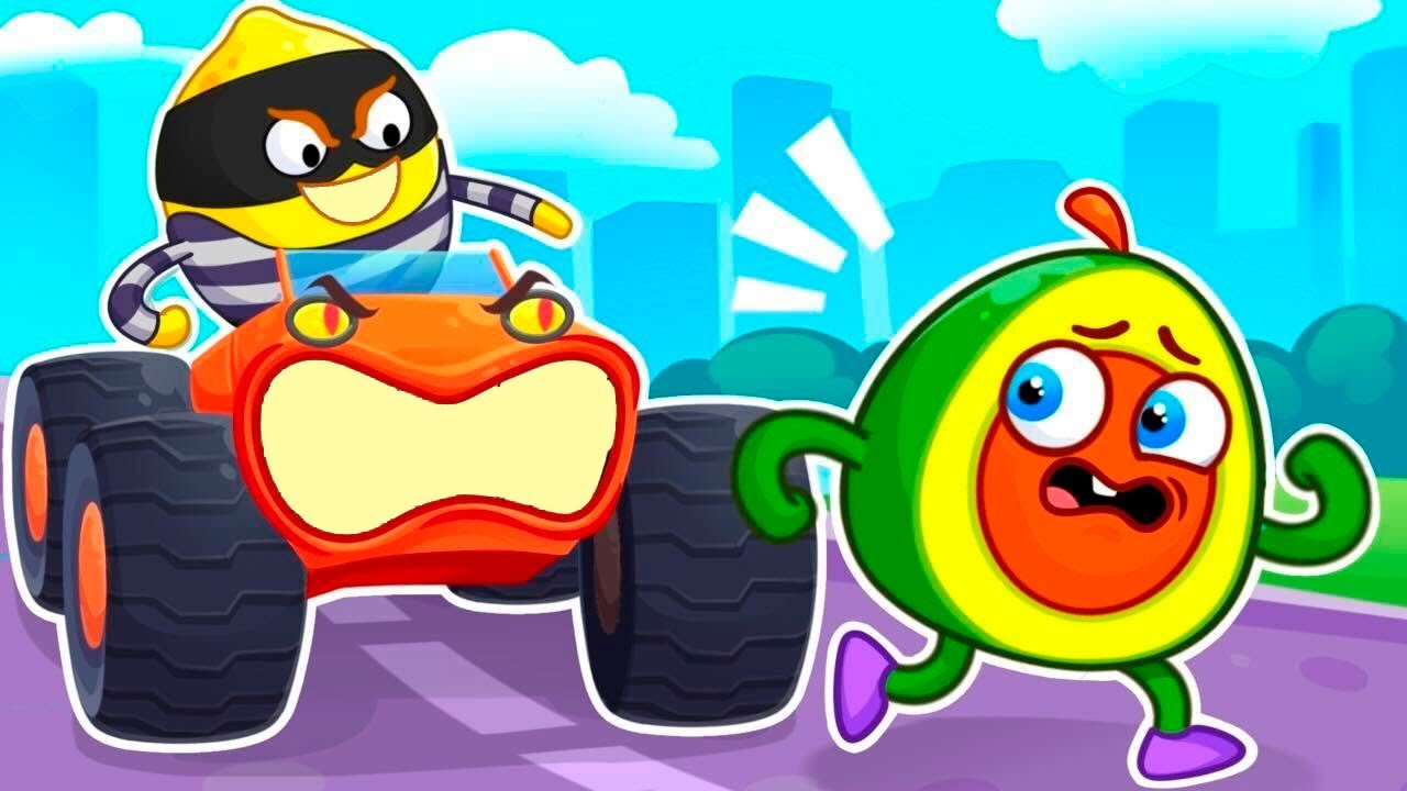 😱 Thief Monster Truck Race 🚗 || Funny Stories for Kids by Pit & Penny 🥑 ...