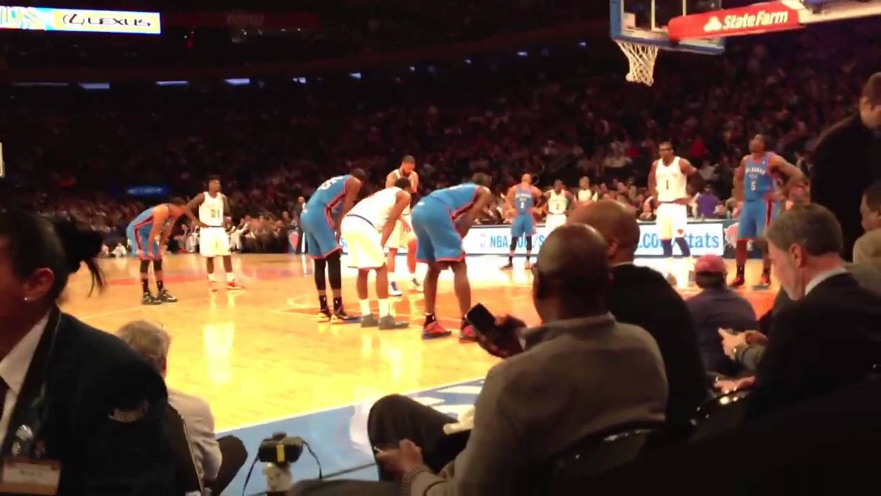 NYC Knicks floor seats with Duchovny as a special guest! - YouTube