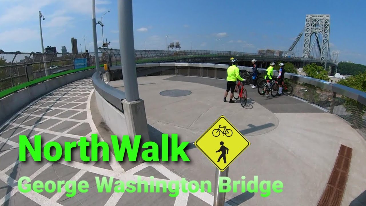 Virtual Cycling the NorthWalk of George Washington Bridge | Bike Path ...