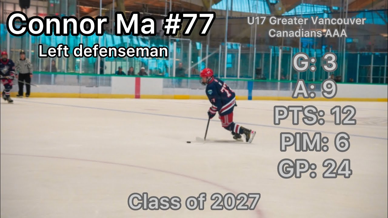 2024-25 First Half BCEHL highlights, Connor Ma # 77 left defenseman ...