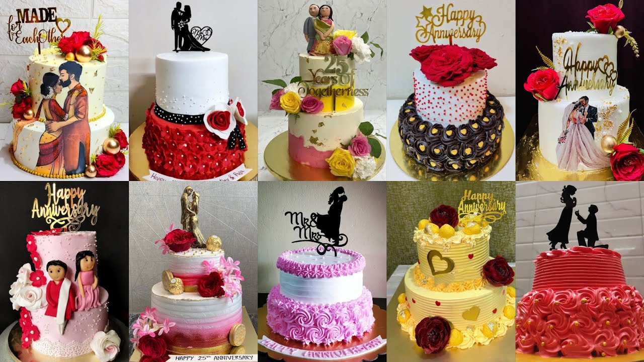 💕Anniversary Cake Design/Two Tier Anniversary Cake Design/Two Tier Cake ...