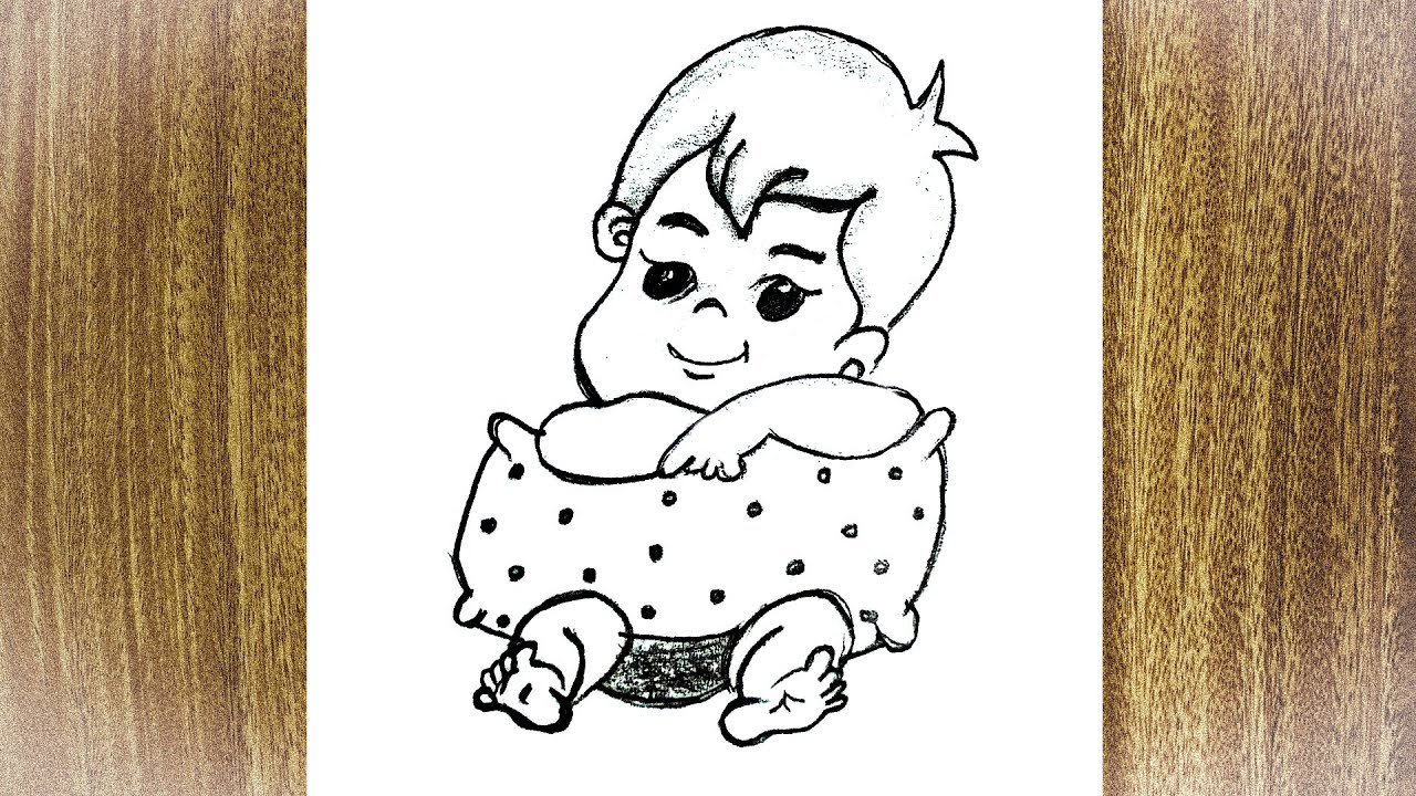 Cute baby drawing easy step by step || How to draw a cute baby boy ...