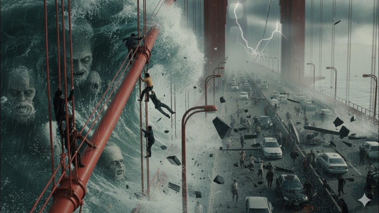 A colossal 200-meter tsunami rises from the depths leaving humanity to ...