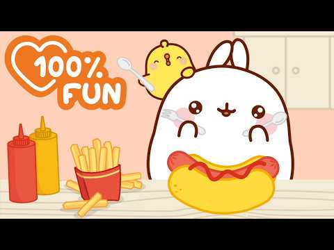 Can Molang Finish This Giant Hot Dog? 🌭😂 Giant Food Compilation