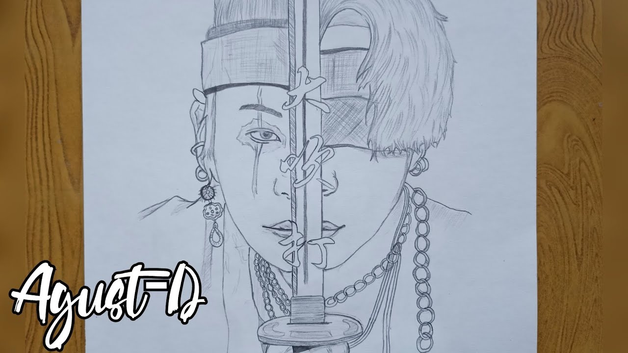 How to Draw Agust D |Agust D sketch from Daechwita MV |How to draw ...