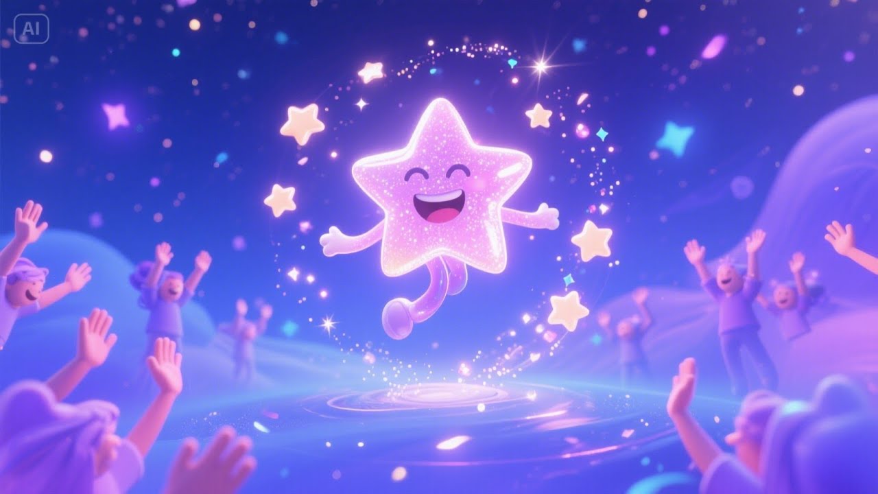 Twinkle, Twinkle, Shiny Star | Gentle Bedtime Song for Kids | Sparkly ...