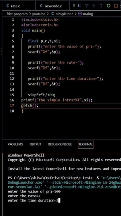 simple intrest program in c language #shorts #coding #clanguage #collage - YouTube