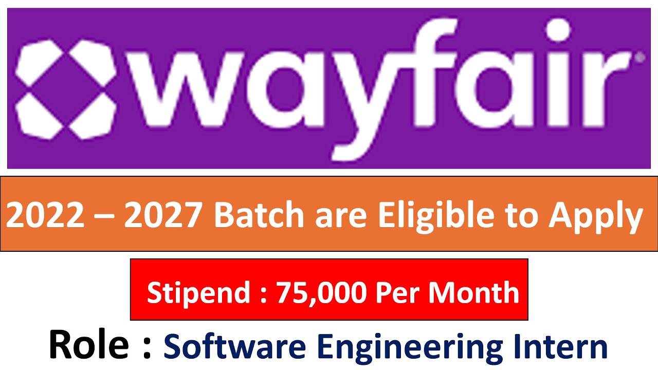 Wayfair Hiring Software Engineering Intern I 2022 – 2027 I Batch are ...
