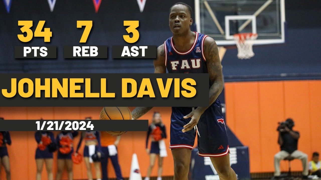 Johnell Davis Florida Atlantic Owls 34 PTS 7 REB vs UTSA Roadrunners ...