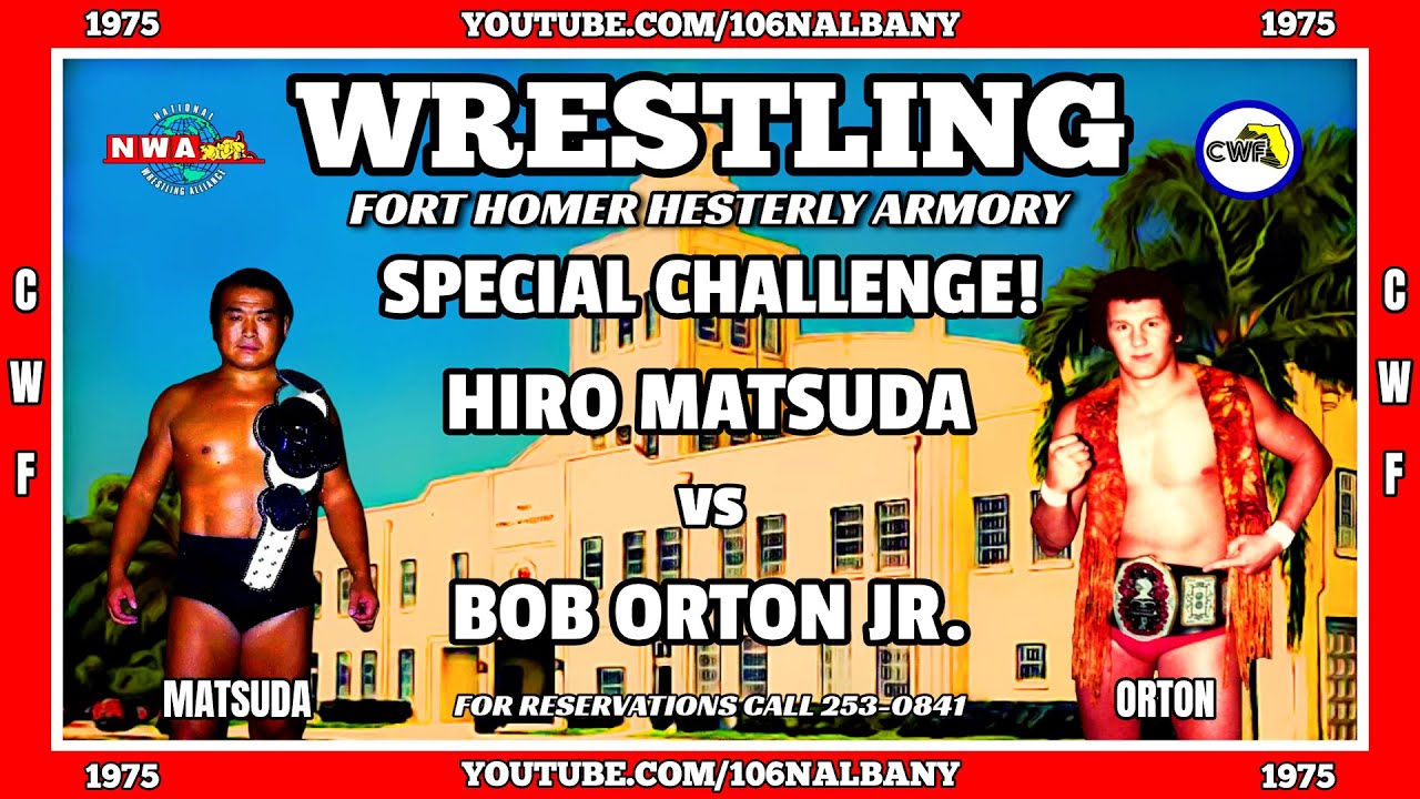 Hiro Matsuda vs Bob Orton Jr. (June 3rd, 1975) (Championship Wrestling ...