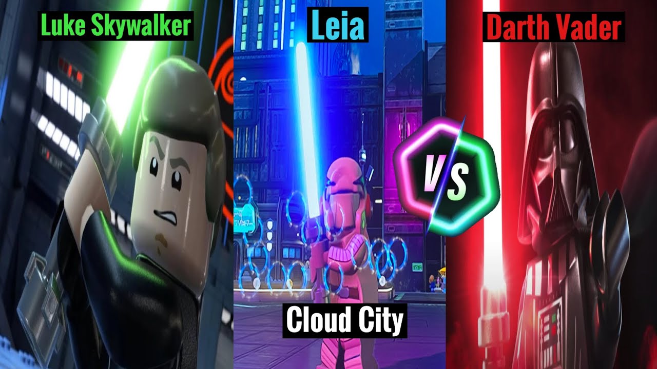Lego Star Wars: TCS - Luke Skywalker & Leia Vs Darth Vader - Cloud City ...