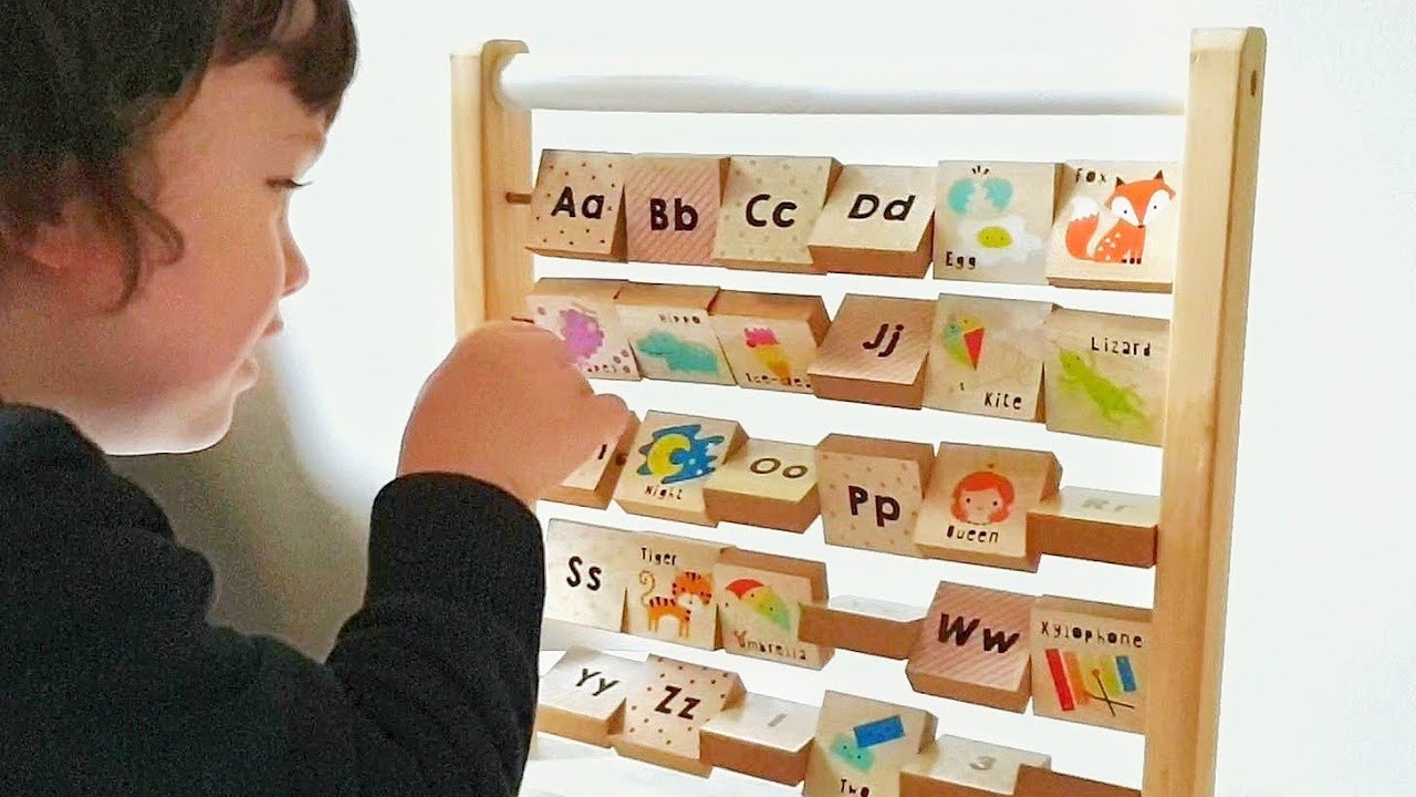 Alphabet abacus for kids. Toddler knows his ABCs! - YouTube