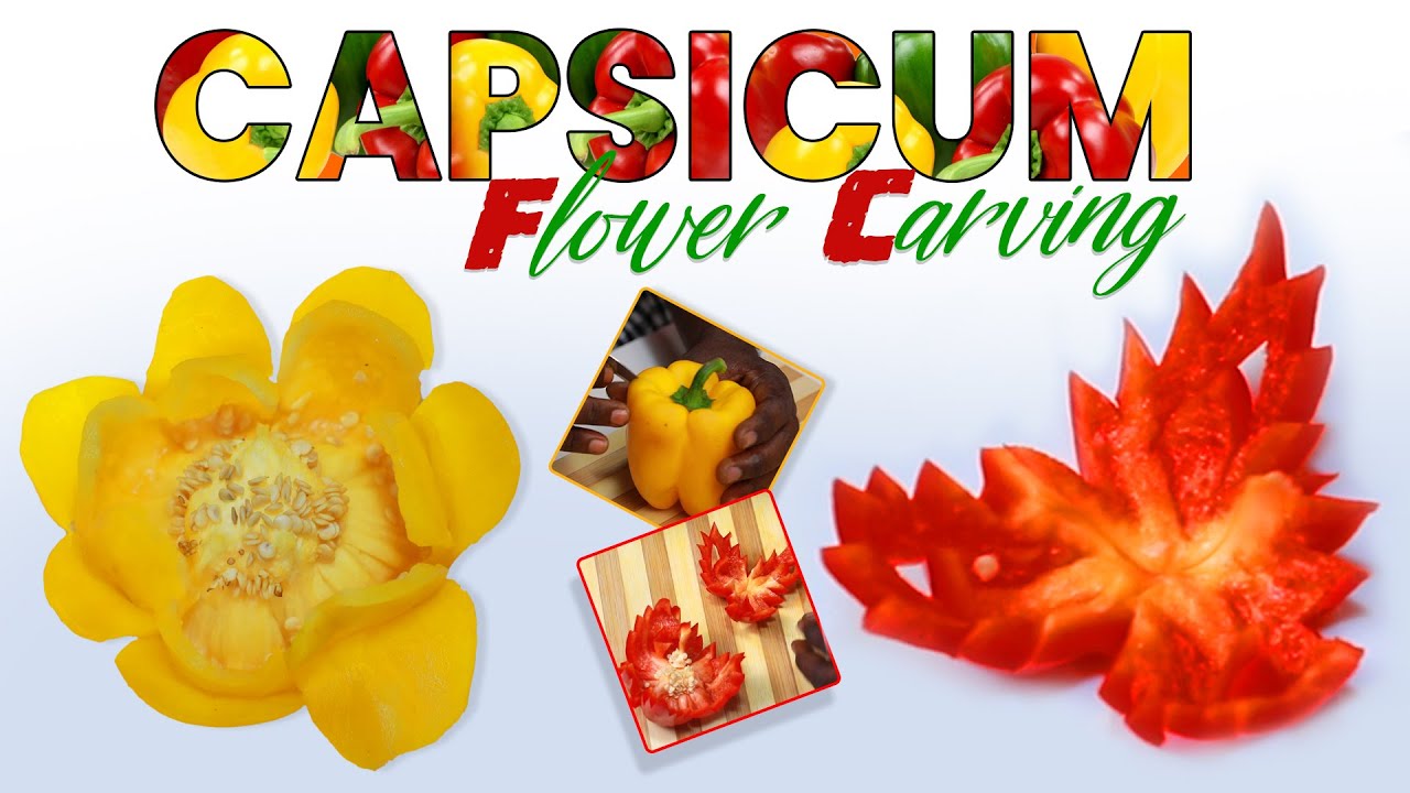 Capsicum Carving | Vegetable Carving | Baskaran Kandiah - YouTube