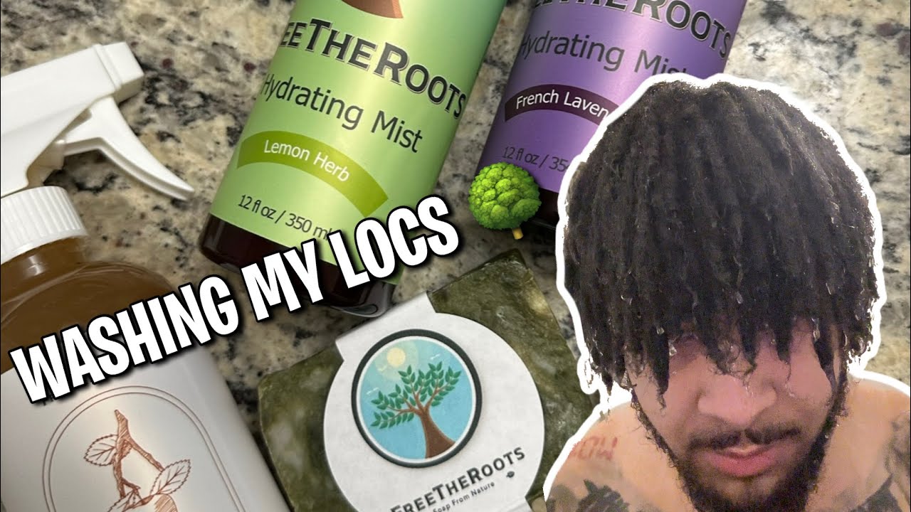 WASHING MY LOCS WITH ALL NATURAL PRODUCTS 🌳 | FREE THE ROOTS REVIEW 🔥 ...