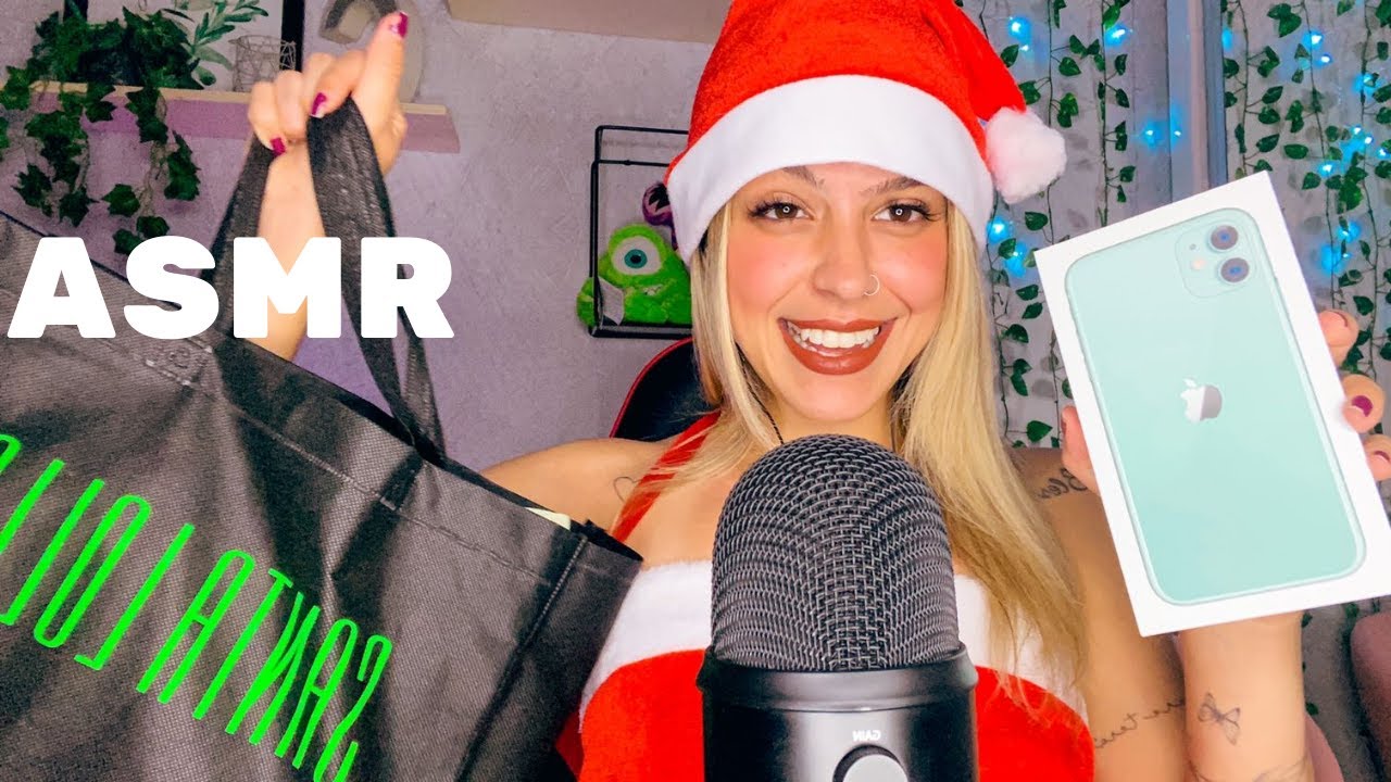 ASMR MAMÃE NOEL TE DANDO PRESENTES CAROS - YouTube