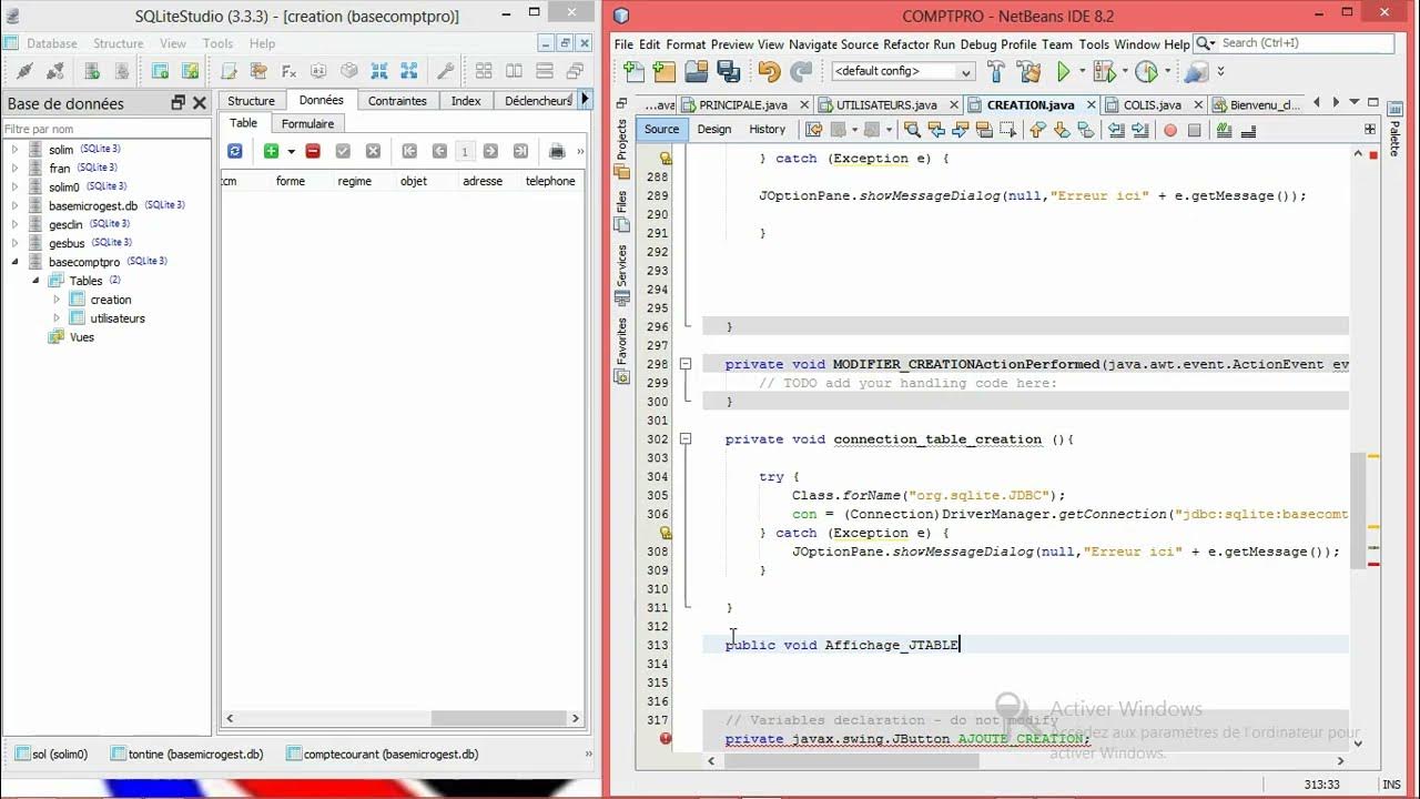 AFFICHAGE DES DONNEES SUR LA JTABLE DEPUIS UNE BASE DE DONNEES #N°13 #sqlite #jdbc #netbeans ...